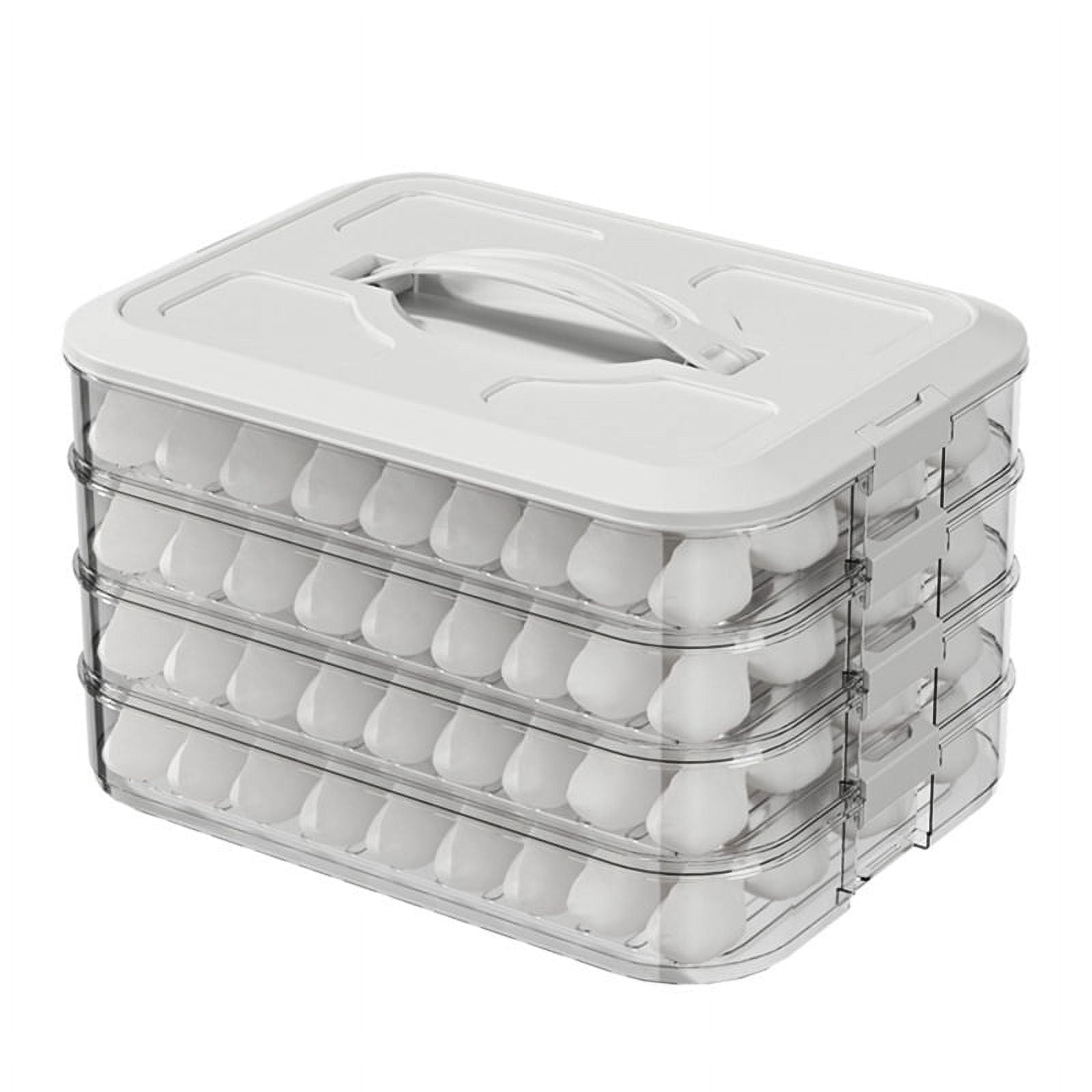Dumpling Box,4 Layers Freezer Safe Food Storage Containers, Stackable ...