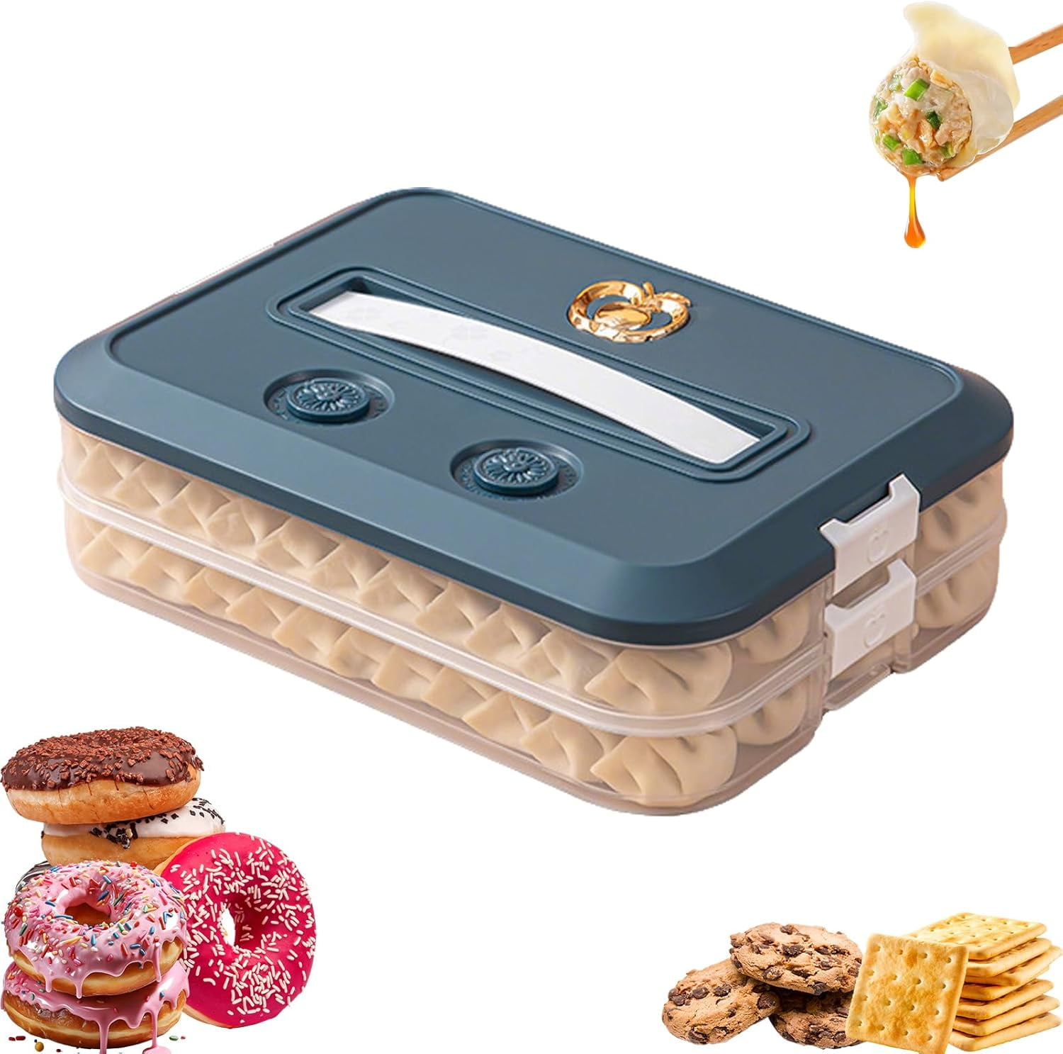 Dumpling Container for Freezer, Food Storage Container, Stackable With ...