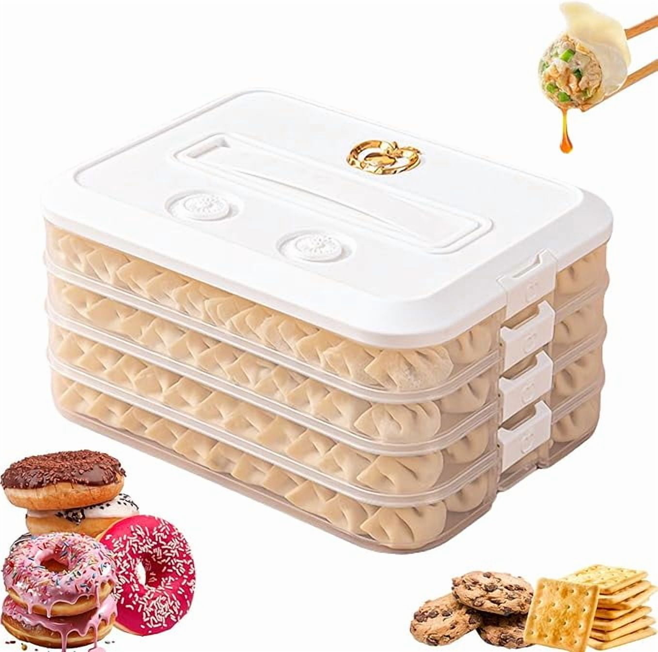 Dumpling Container for Freezer, Food Storage Container, Stackable With ...
