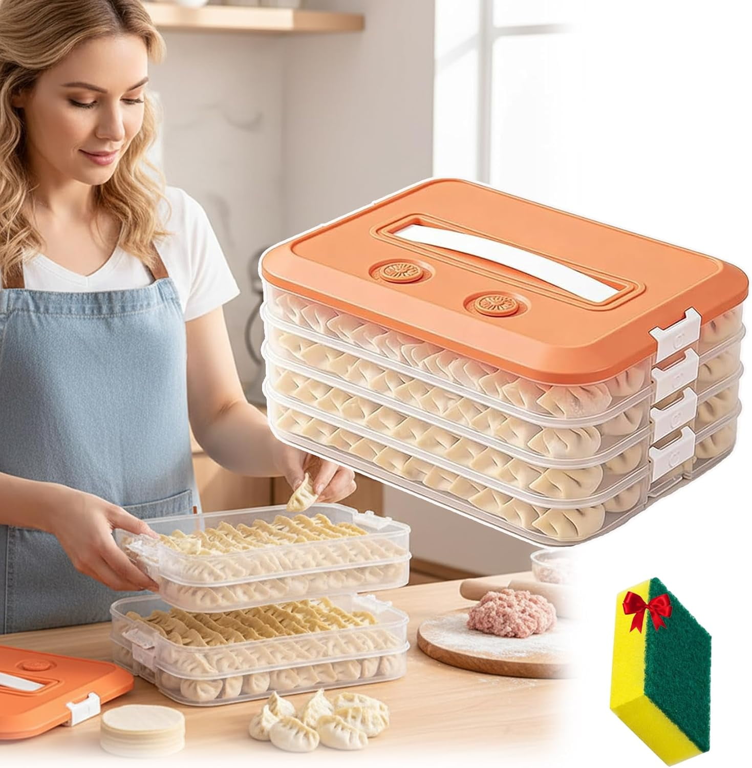 Dumpling Container for Freezer, Stackable Dumpling Container for ...