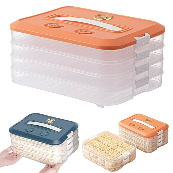 Dumpling Freezer Case Refrigerator Food Storage Container Box: 4- Layer ...