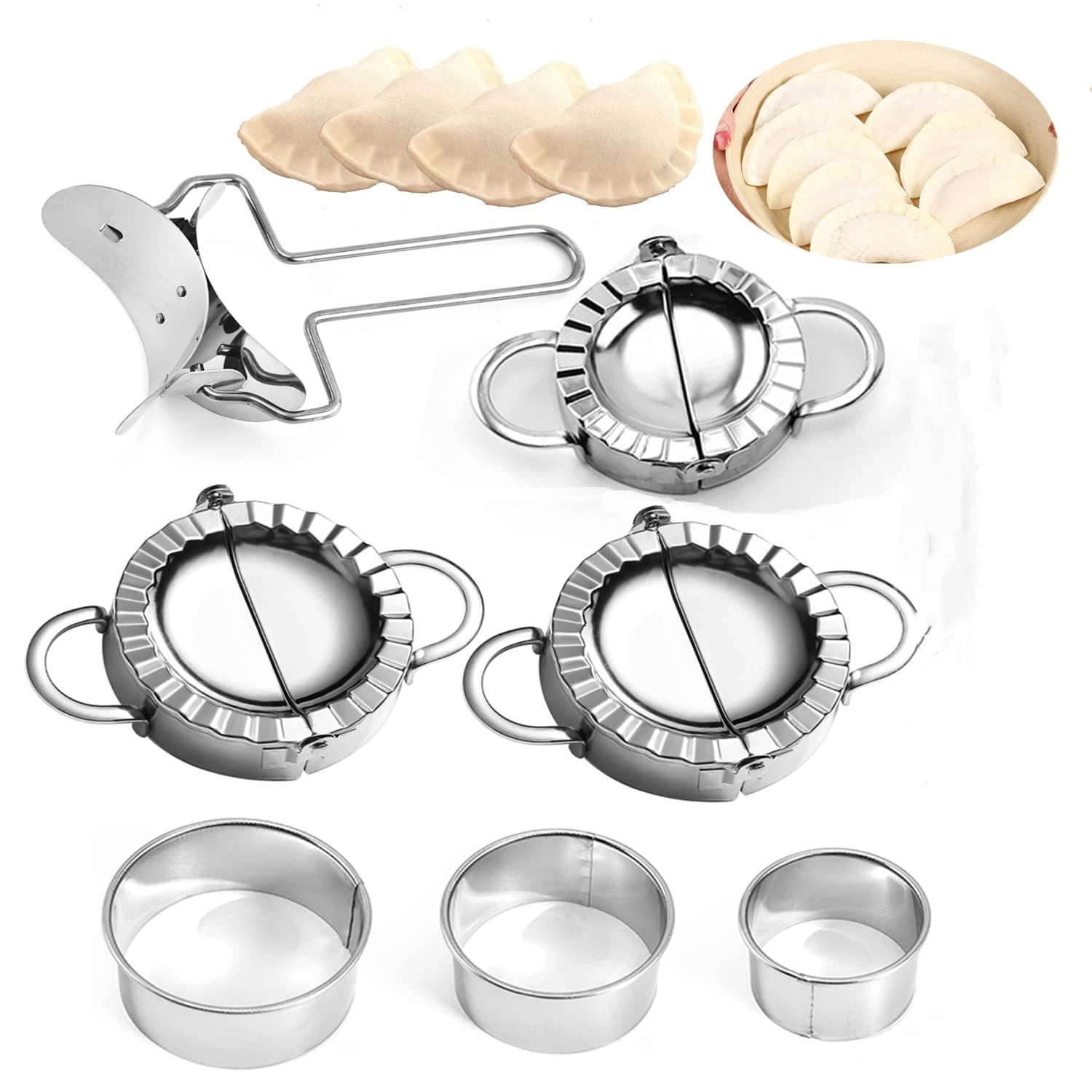 Dumpling Maker Kit Stainless Steel Dumpling Mold Maker, Momos for Easy ...
