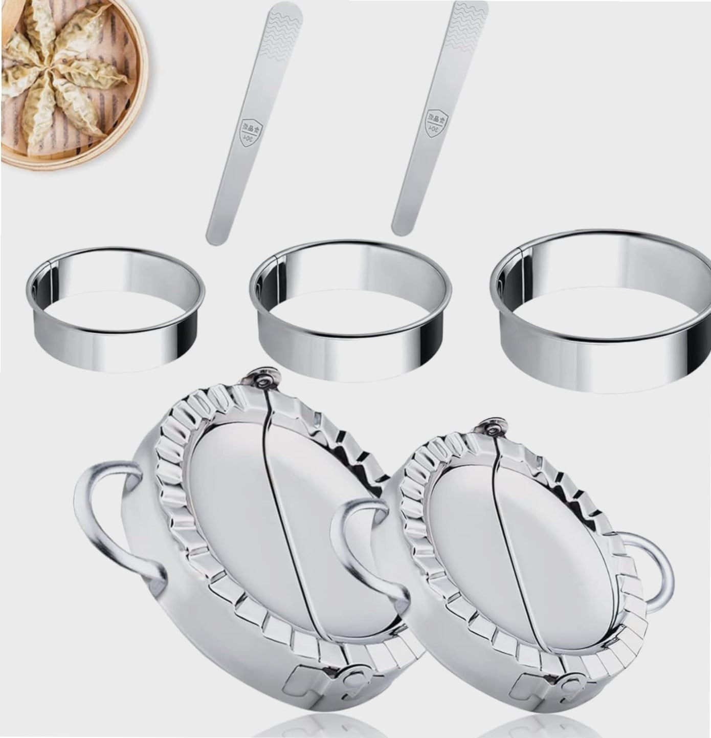 Dumpling Maker Mold Set and Cutter 7 Pcs Empanadas Press Dumplings ...