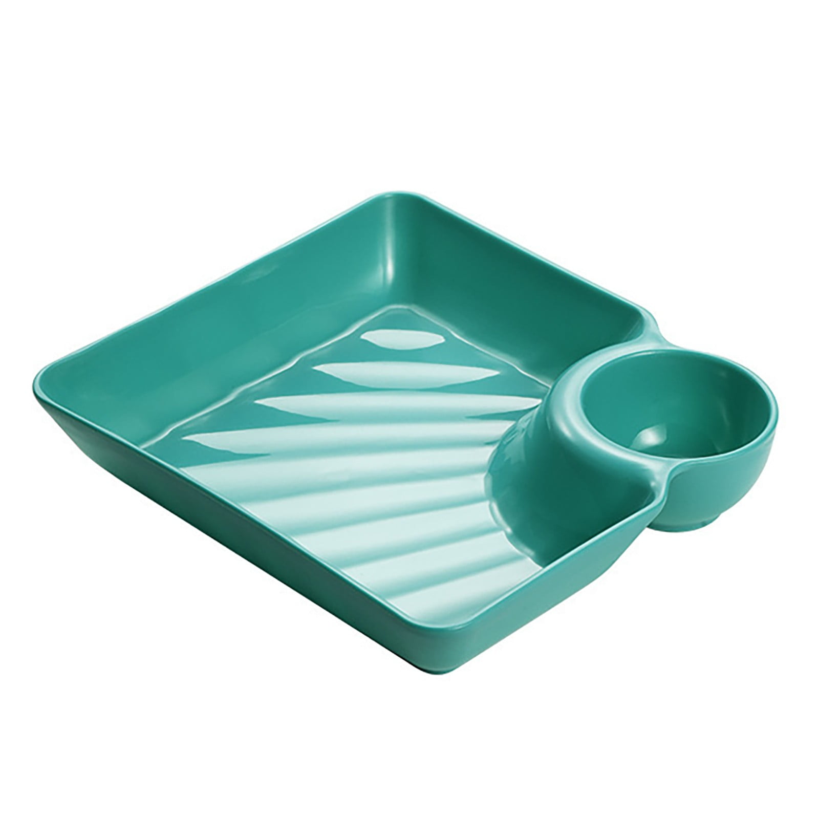 Dumpling Plate with Dipping Saucer, 7.5" Plactic Chips and Dip Plate ...