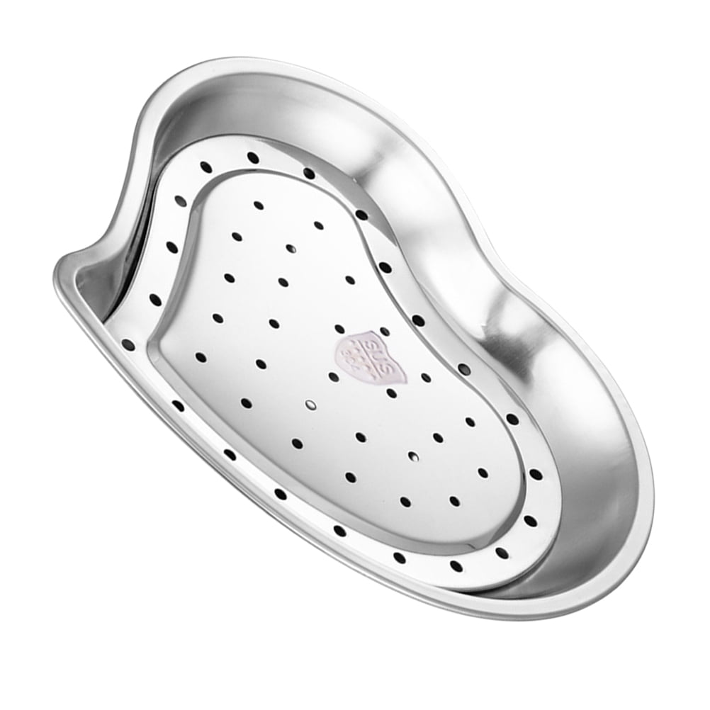 Dumpling Plate Stainless Steel Dip Staple Food Round Serving Platter 2 ...