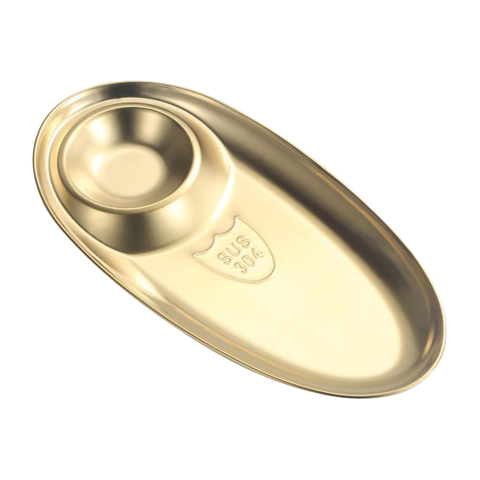 Dumpling Plate with Sauce Compartment Oval Dipping Saucer Salad ...