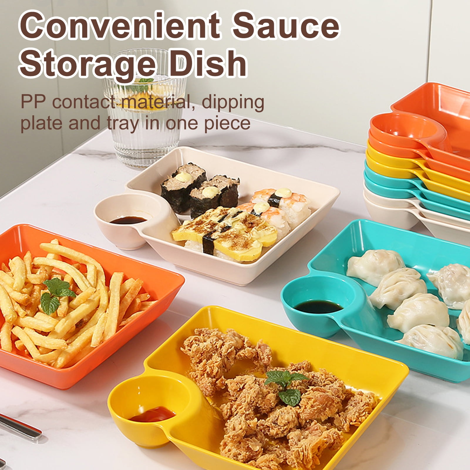 Dumpling Plate with Sauce Dish Design Versatile Easy to Clean Snacks ...