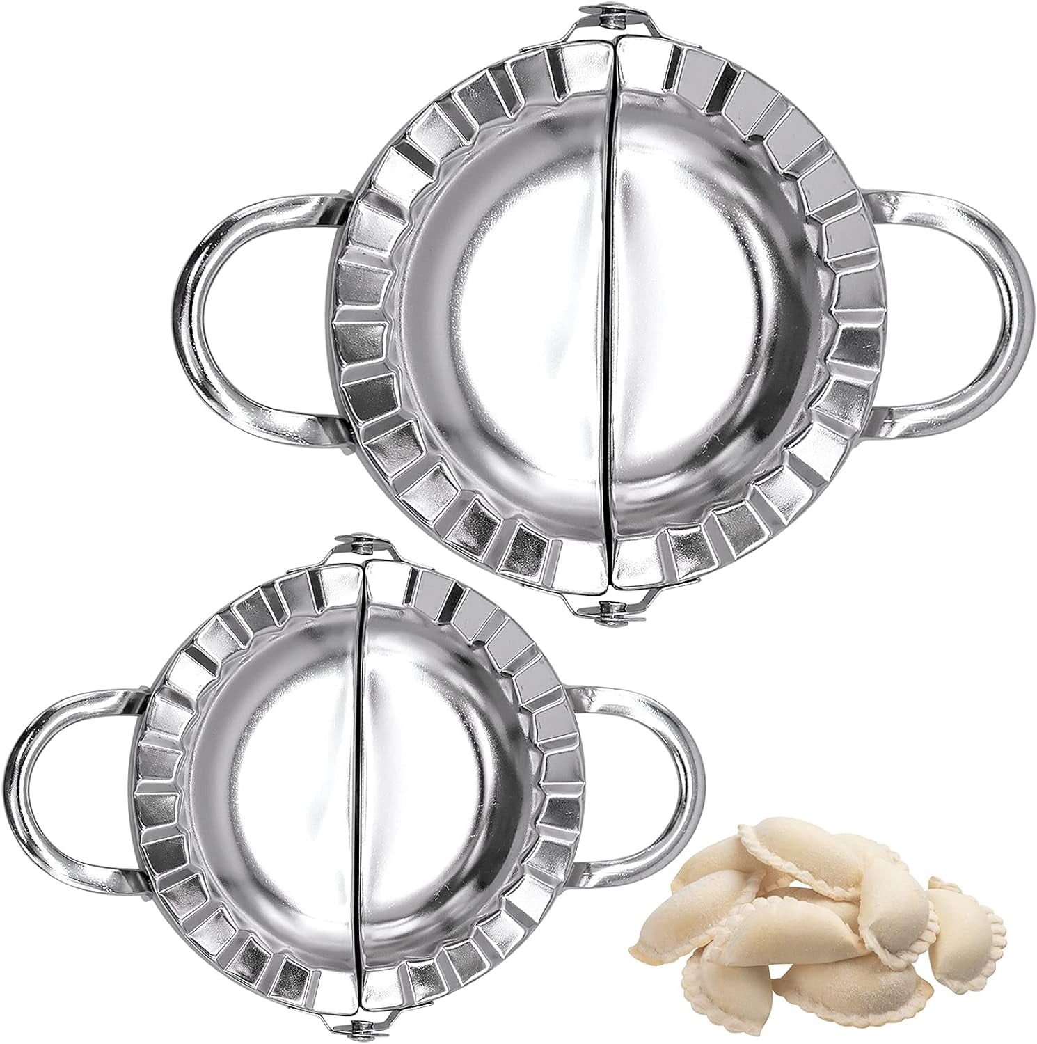 Dumpling Set, 2 Sizes of Stainless Steel Dumpling Mold Wonton Forming ...