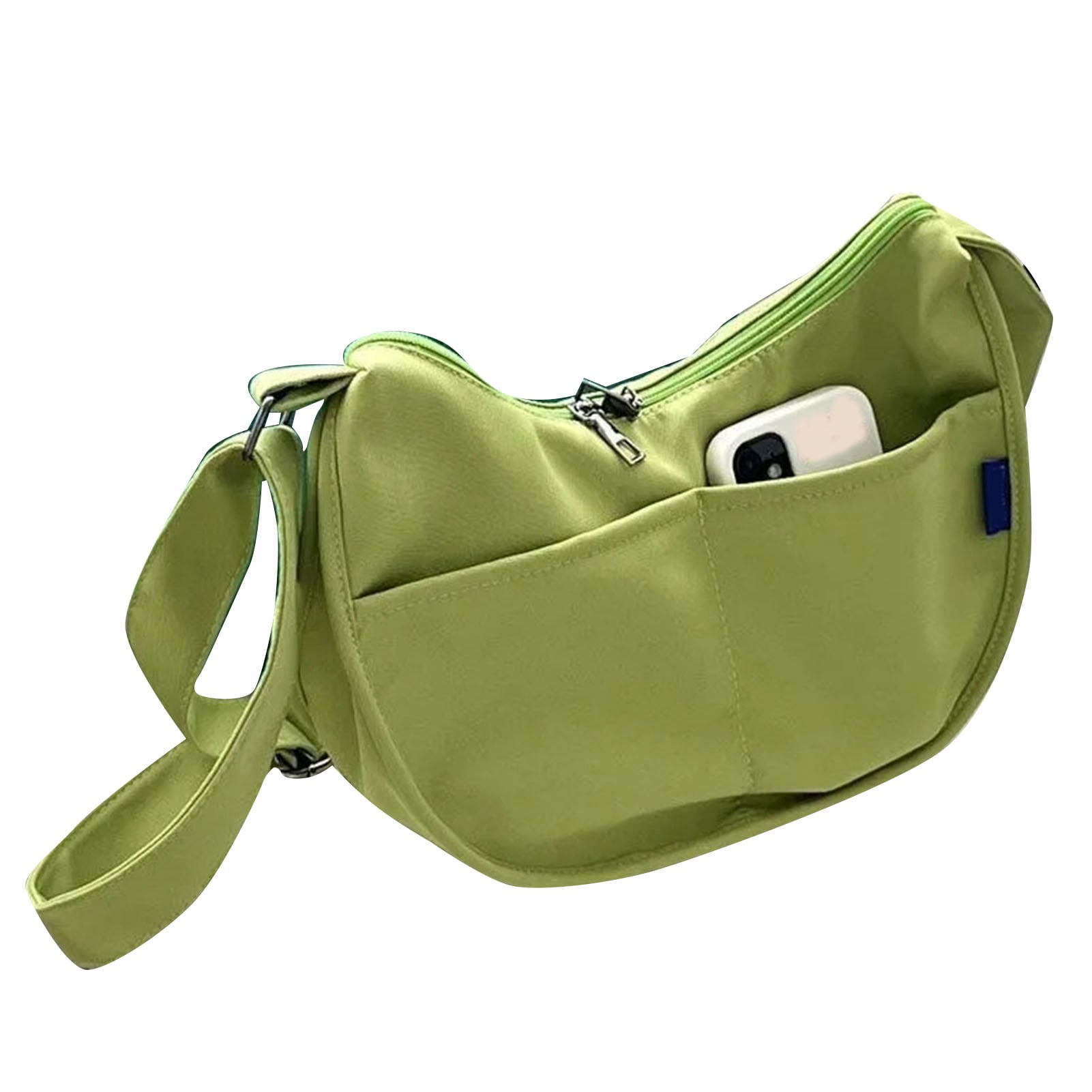 Dumpling Shaped Messenger Bag Pocket Plain Color Adjustable Strap ...