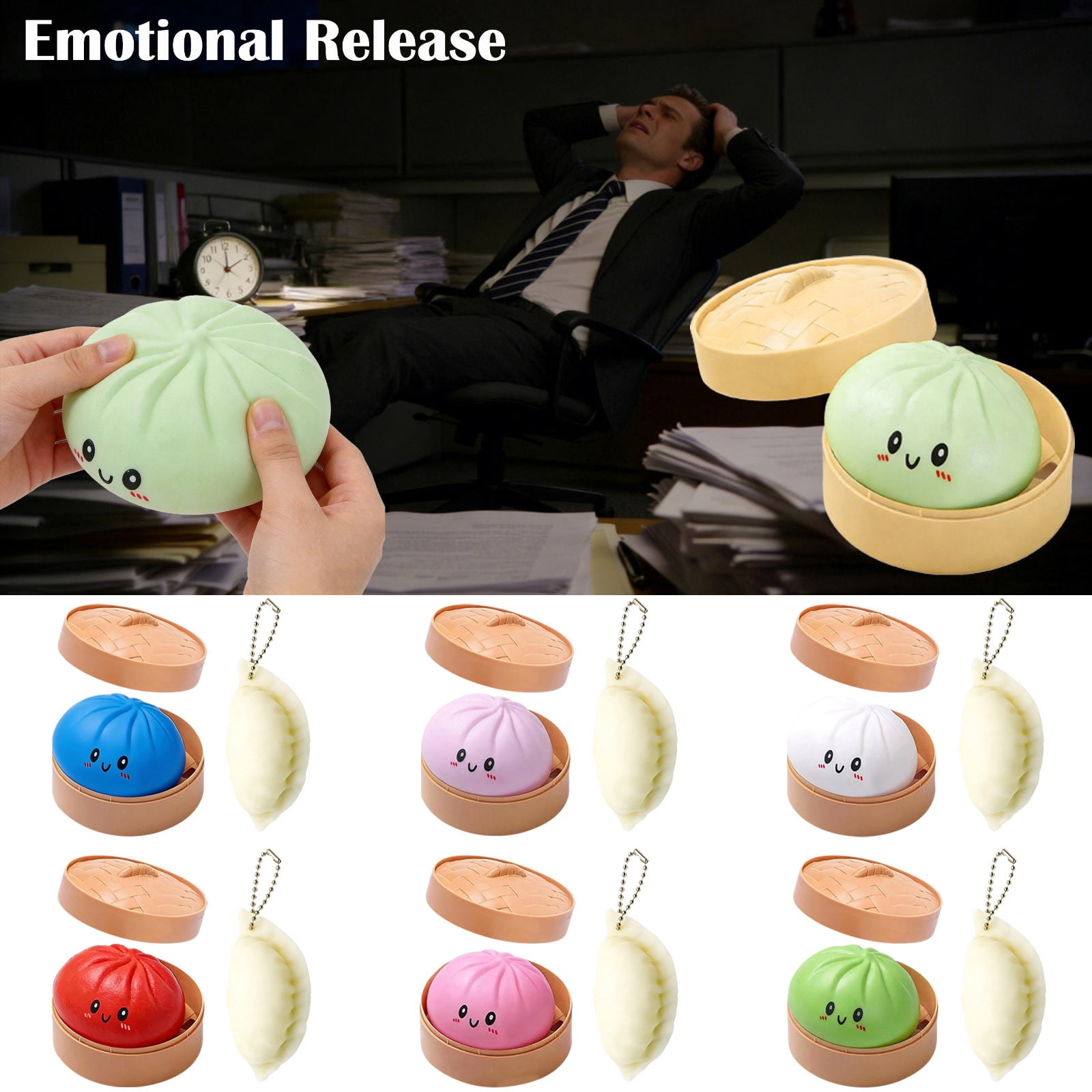 Dumpling Squishies Mystery Box Stress Ball with Small Dumpling, 4 ...