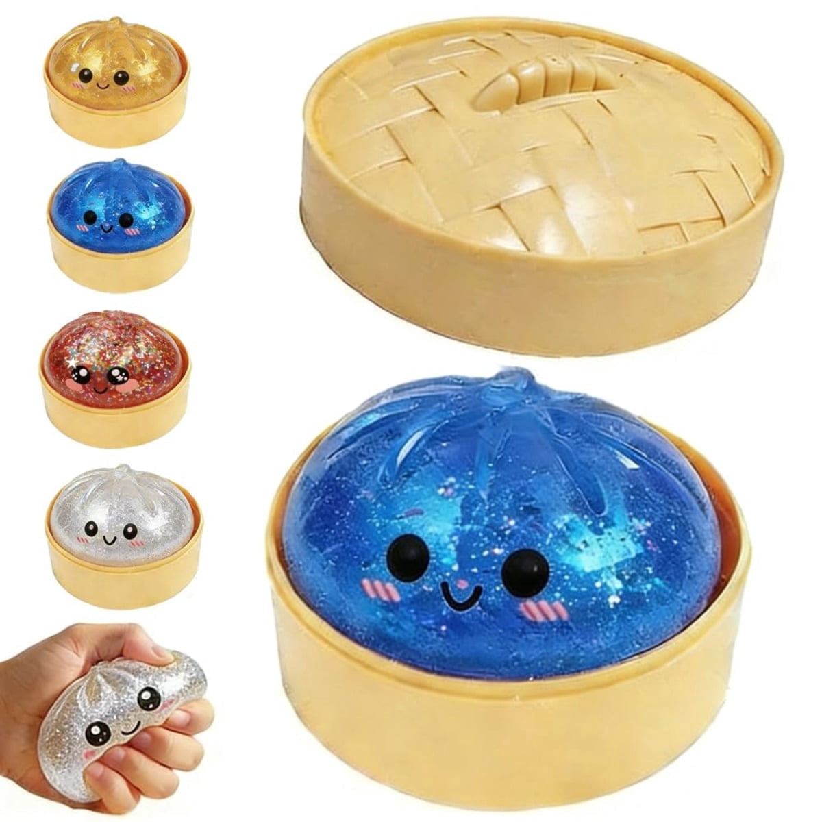Dumpling Squishy, 2026 New Bun Squeeze Stress Relief Ball with Steamer ...