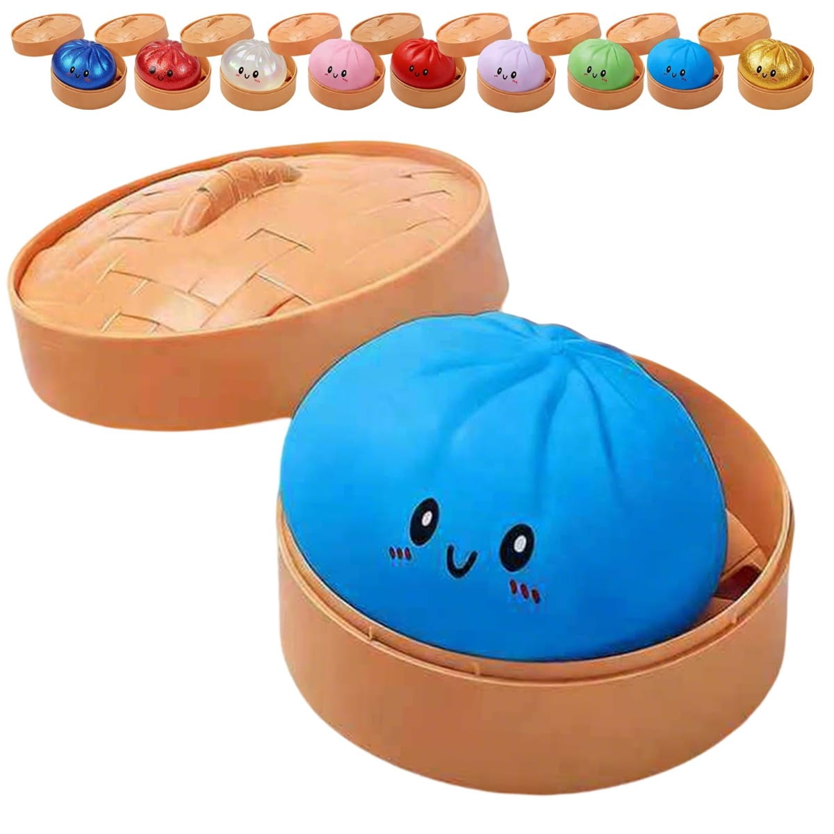 Dumpling Squishy, Glitter Dumpling, Colorful Squishy Dumplings with Box ...
