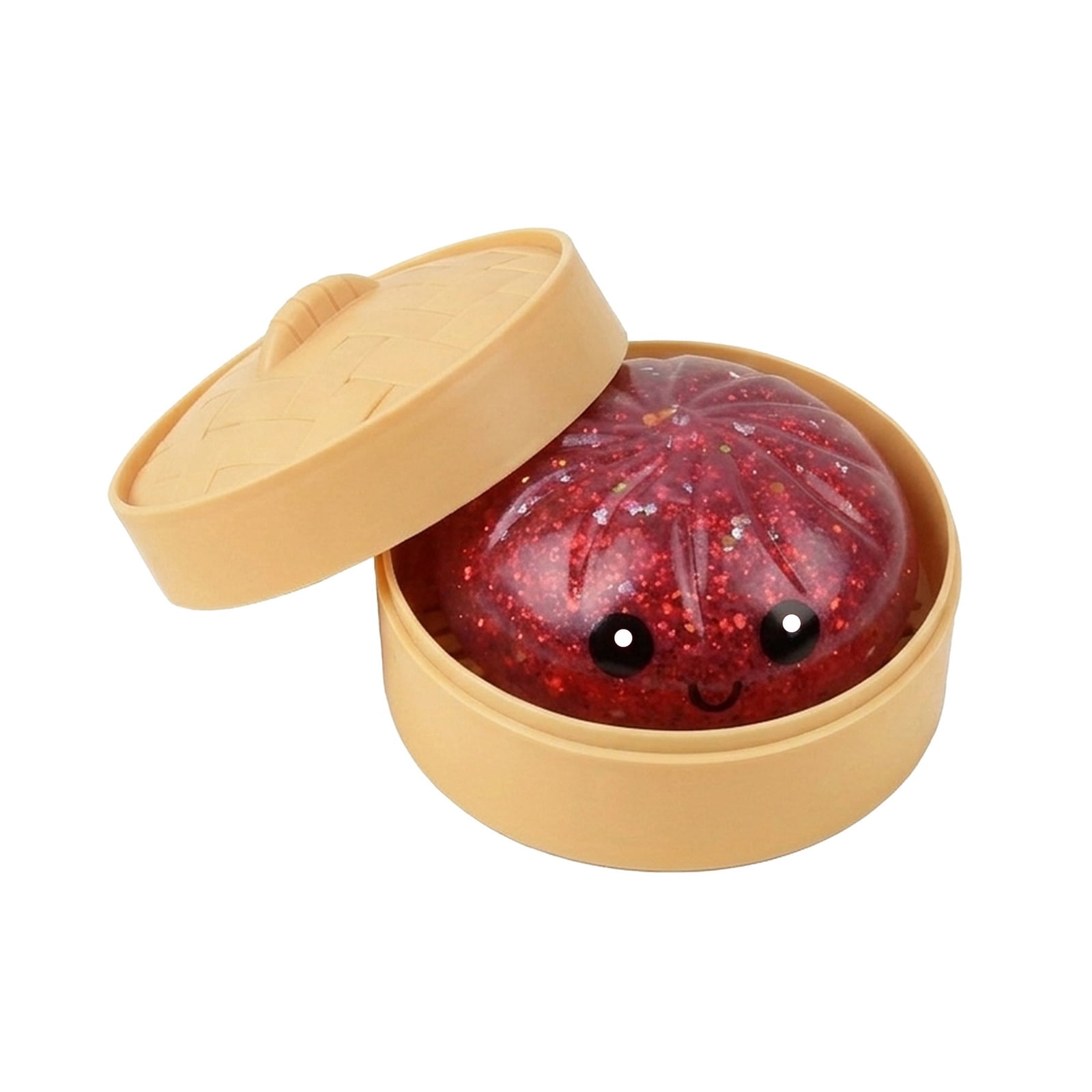 Dumpling Squishy with Steamer Box, Super Soft Glitter Squishy Dumpling ...