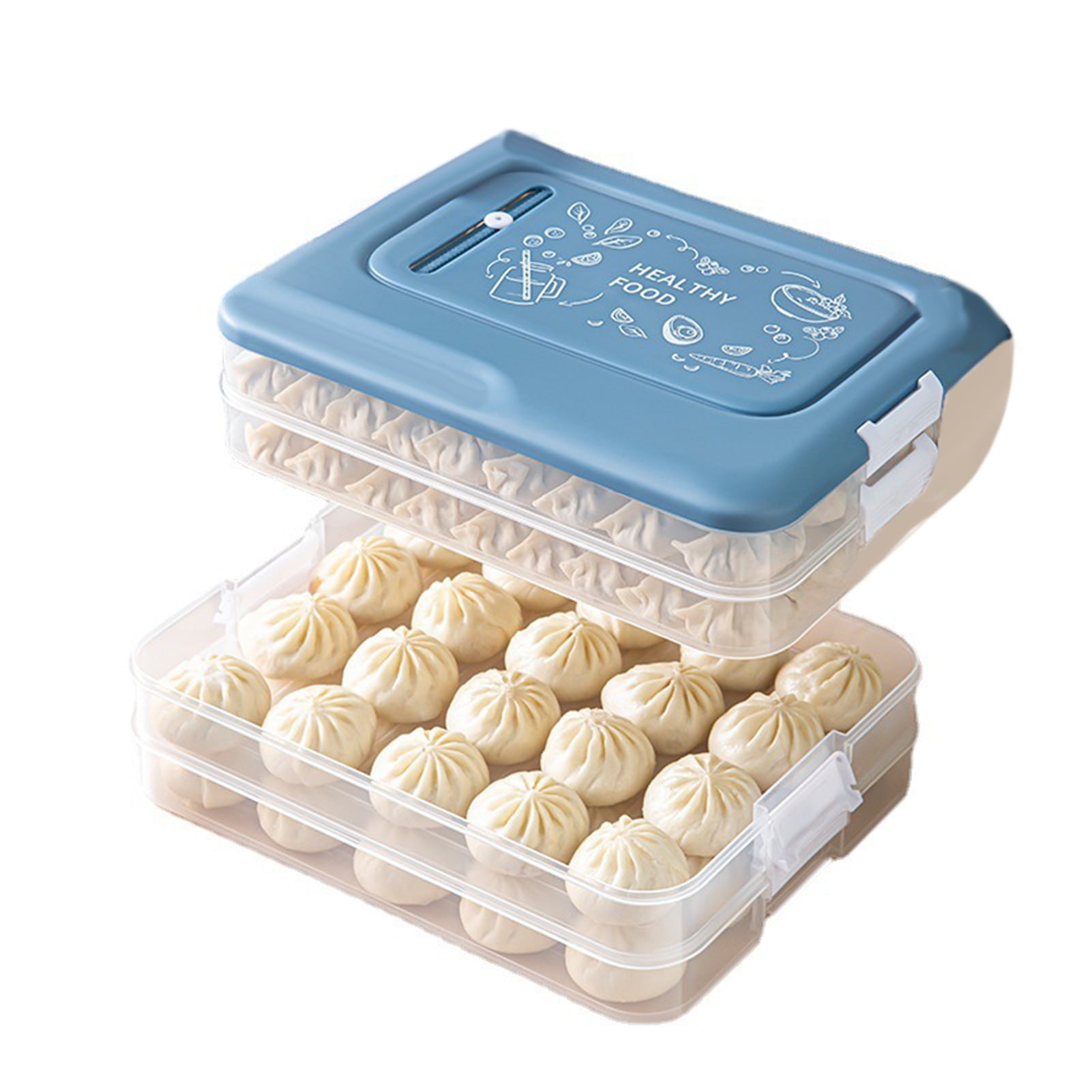 Dumpling Storage with Lids, Flat Stacks Food Container Dumpling Wonton ...