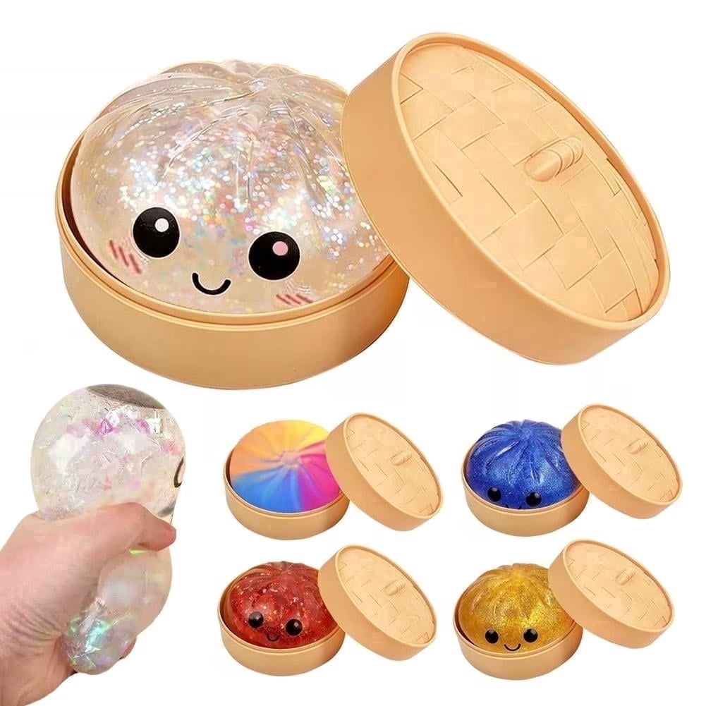 Dumpling-shaped squeeze toys, glittering dumpling mystery boxes ...