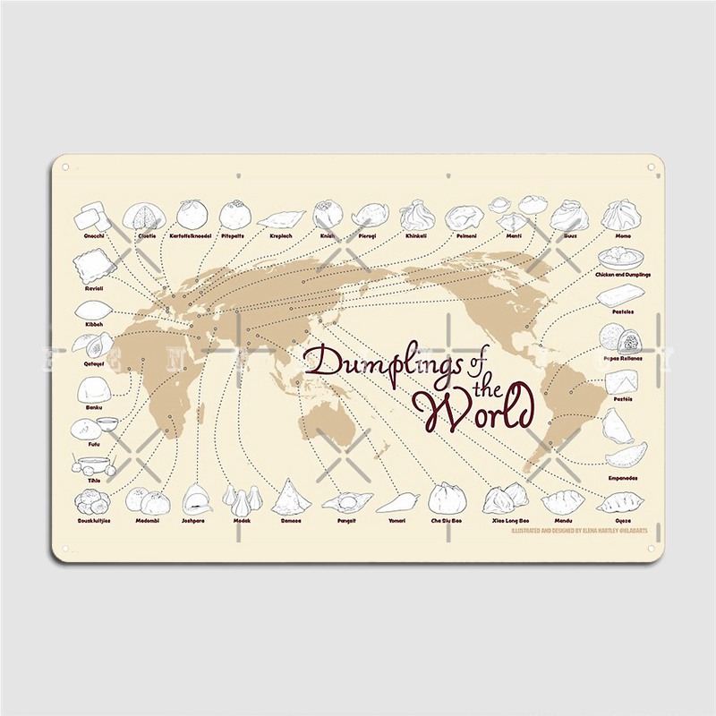Dumplings Of The World Metal Plaque Poster Poster Retro Garage Club ...