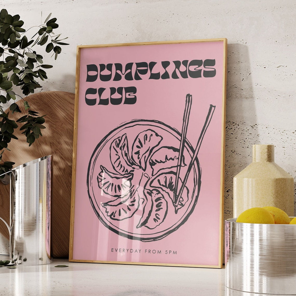 Dumplings Print, Modern Kitchen Decor, Food Poster, , Dumplings Print ...