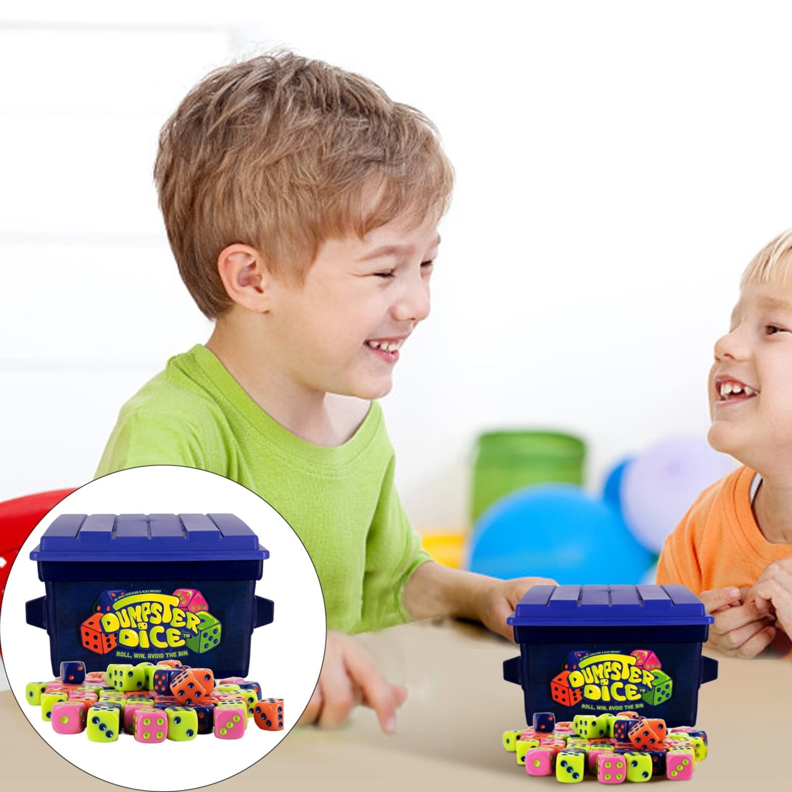 Dumpster Dice Fast-Paced Family Dice Game | 4 Player Dice & Board Game with 80 Colorful D6 Dice ...