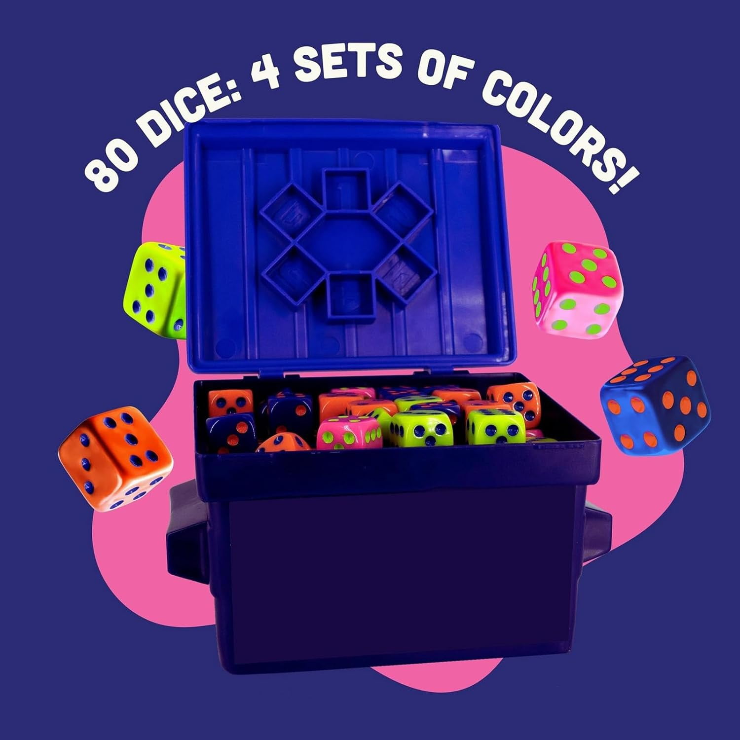 Dumpster Dice Fast-Paced Family Dice Game | 4 Player Strategy Game with 80 Colorful Dice ...