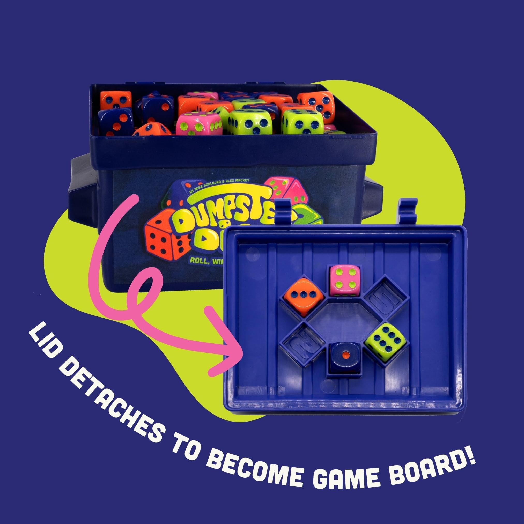 Dumpster Dice - Fast-Paced Family Dice Game | Fun 4-Player Board and Dice Game with Dumpster, 80 ...