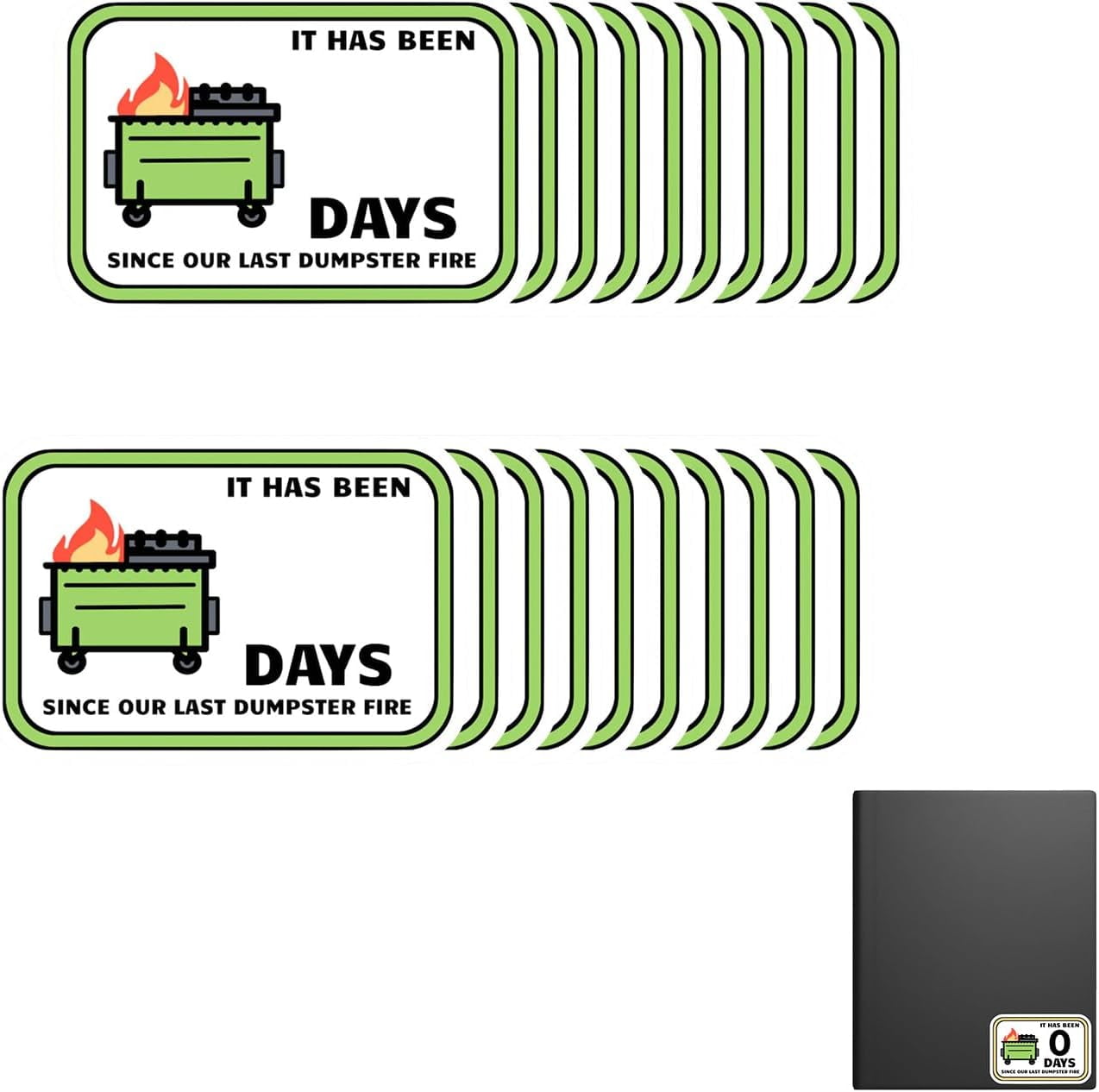 Dumpster Fire Day Count Sticker, Dumpster Fire Response Sticker ...