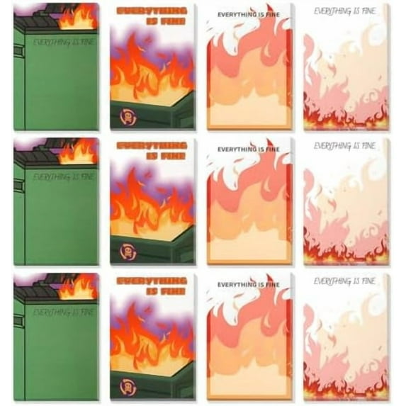 Dumpster On Fire Desk Accessories,Flames are Burning 12 Pads Cute ...