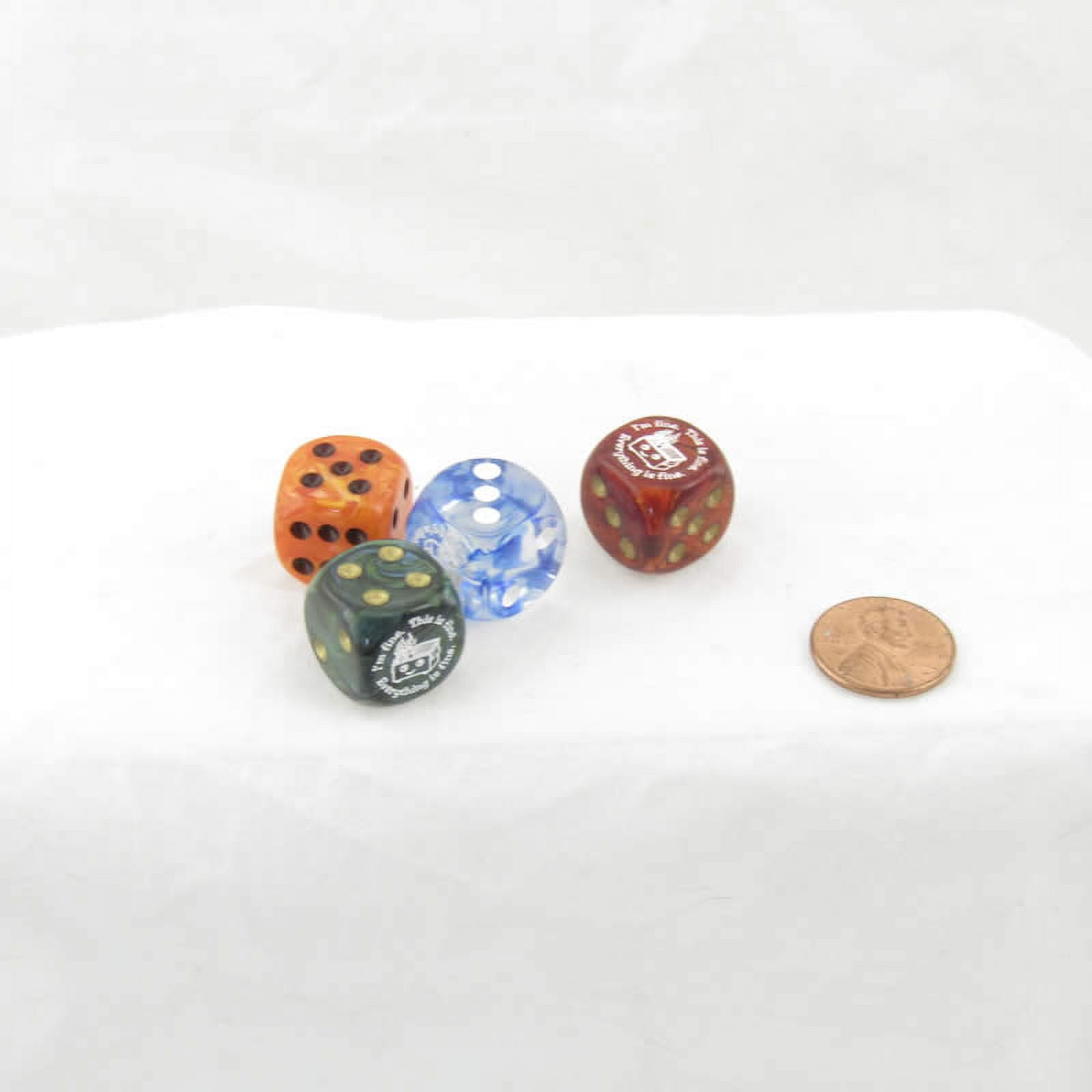 Dumpster Fire Dice Assorted Colors with Pips 16mm (5/8in) D6 Pack of 4 ...