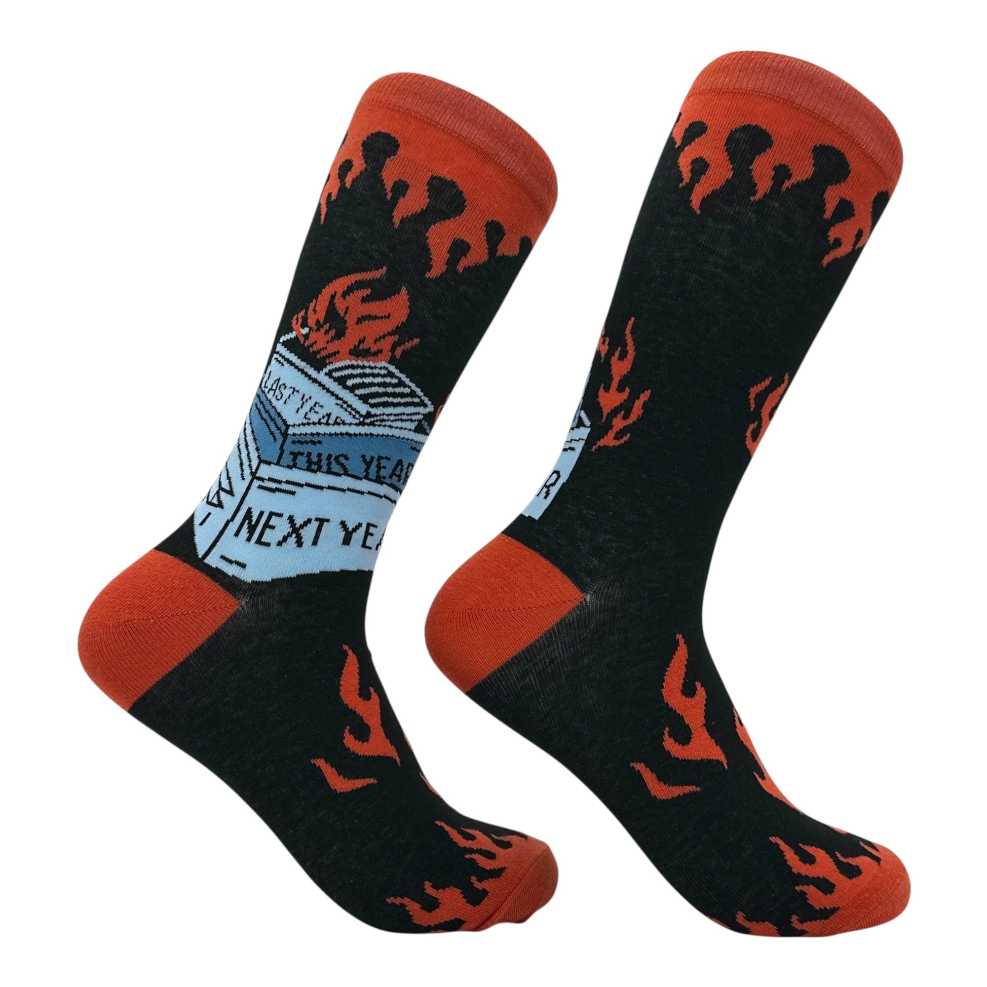 Dumpster Fire Socks Funny Sarcastic Graphic Novelty Footwear for Men ...