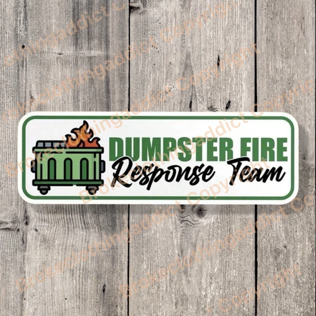Dumpster Fire Vinyl Laptop Sticker Water Bottle Sticker Car Decalkindle ...