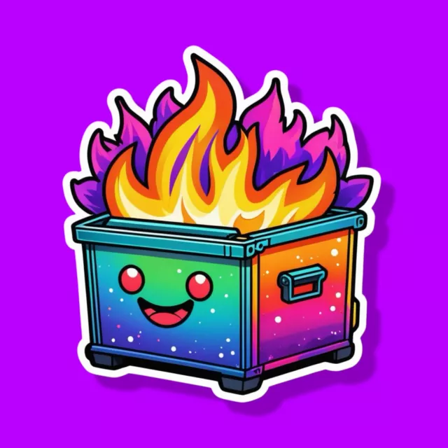 Dumpster Fire Vinyl Laptop Sticker Water Bottle Sticker Decalkindle ...