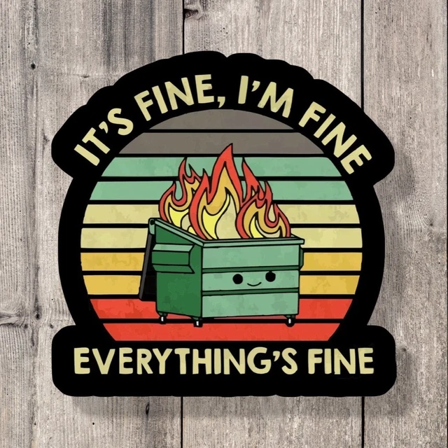Dumpster Fire Vinyl Laptop Sticker Water Bottle Sticker Decalkindle ...