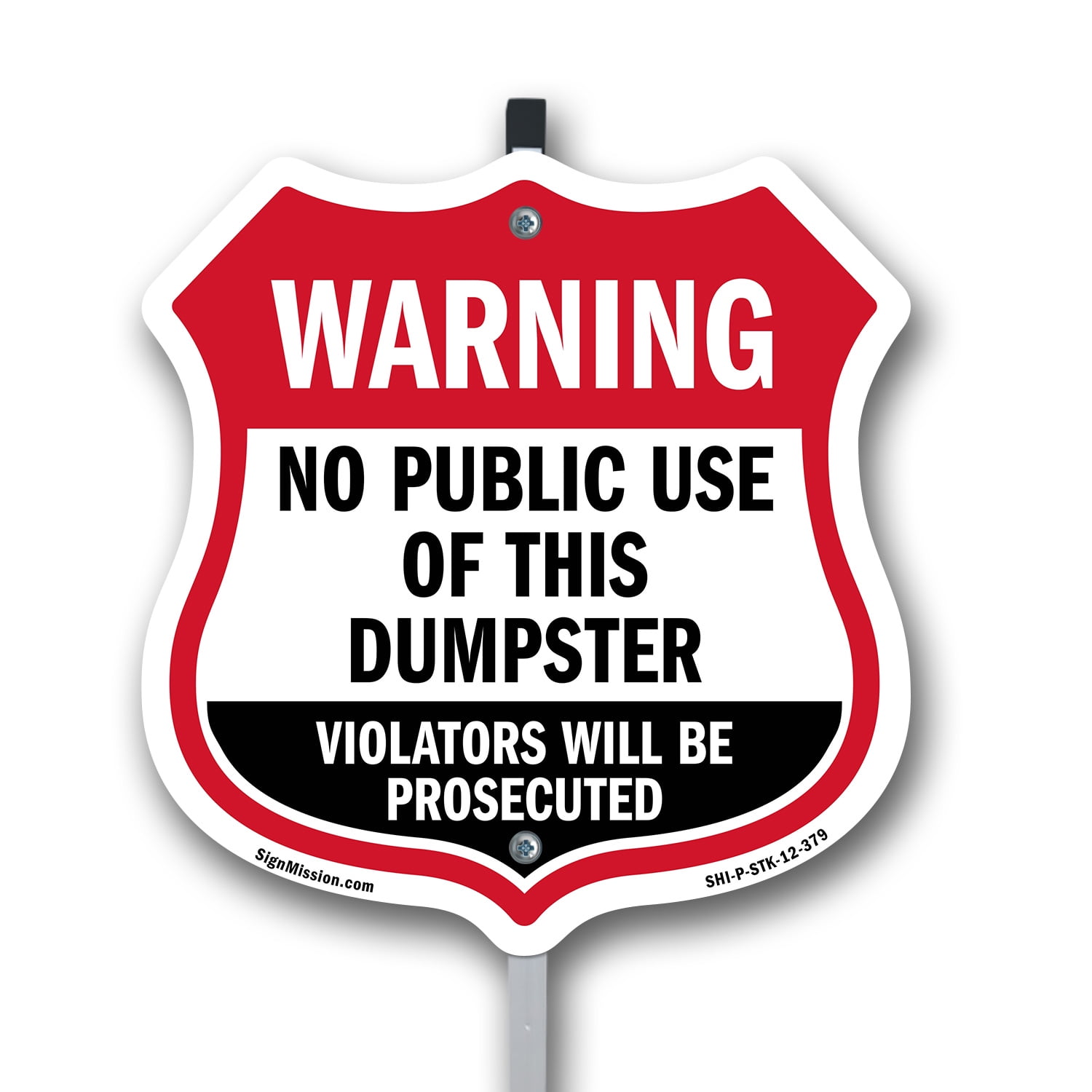Dumpster Shield Sign Warning No Public Use Of This Dumpster Violators ...