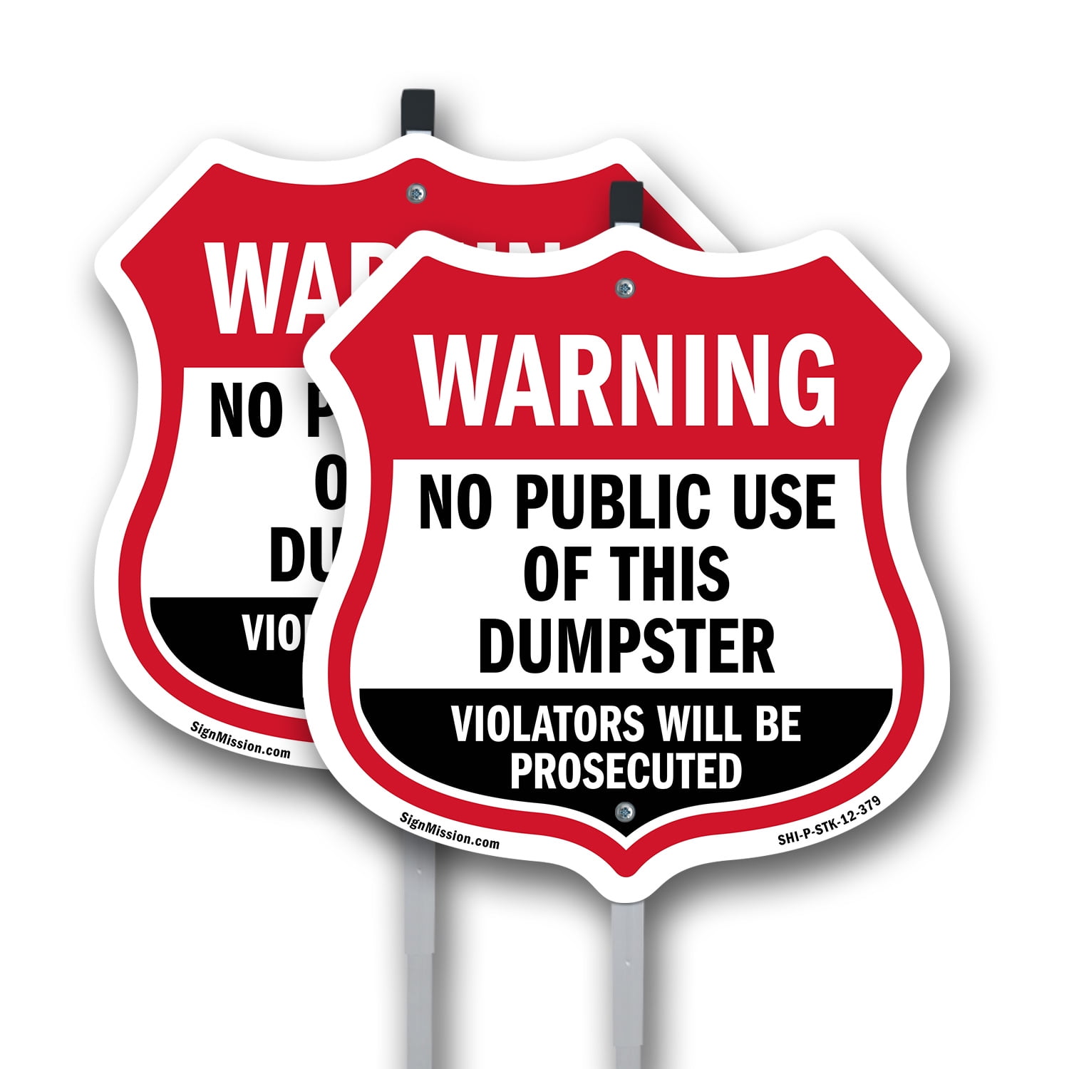 Dumpster Shield Sign Warning No Public Use Of This Dumpster Violators ...