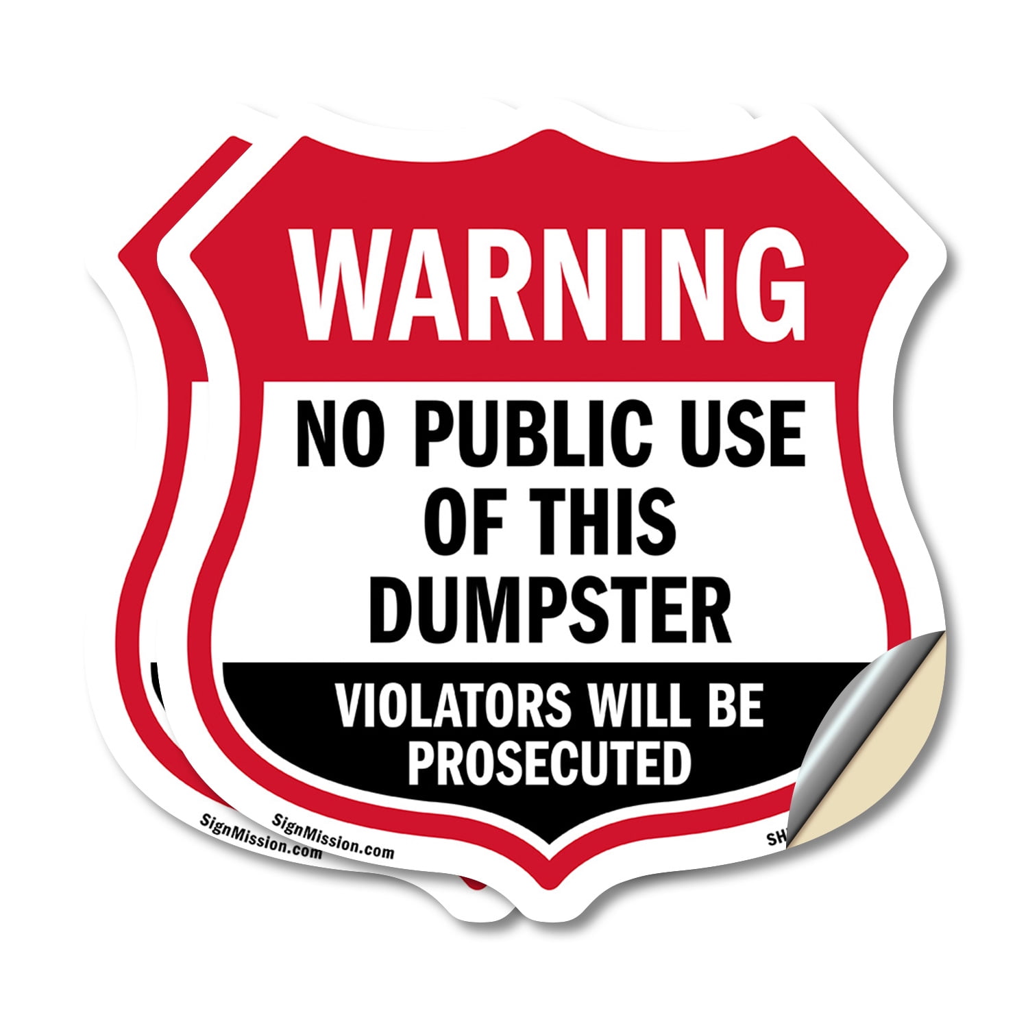 Dumpster Shield Sign Warning No Public Use Of This Dumpster Violators ...