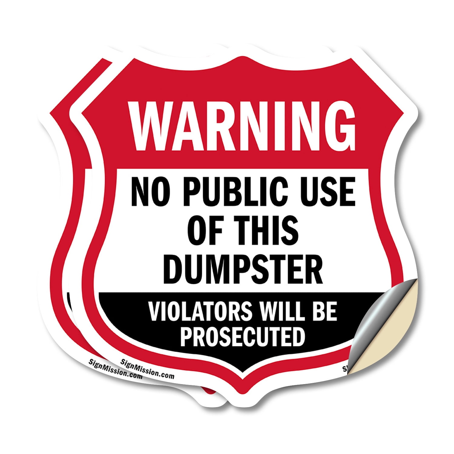 Dumpster Shield Sign Warning No Public Use Of This Dumpster Violators ...