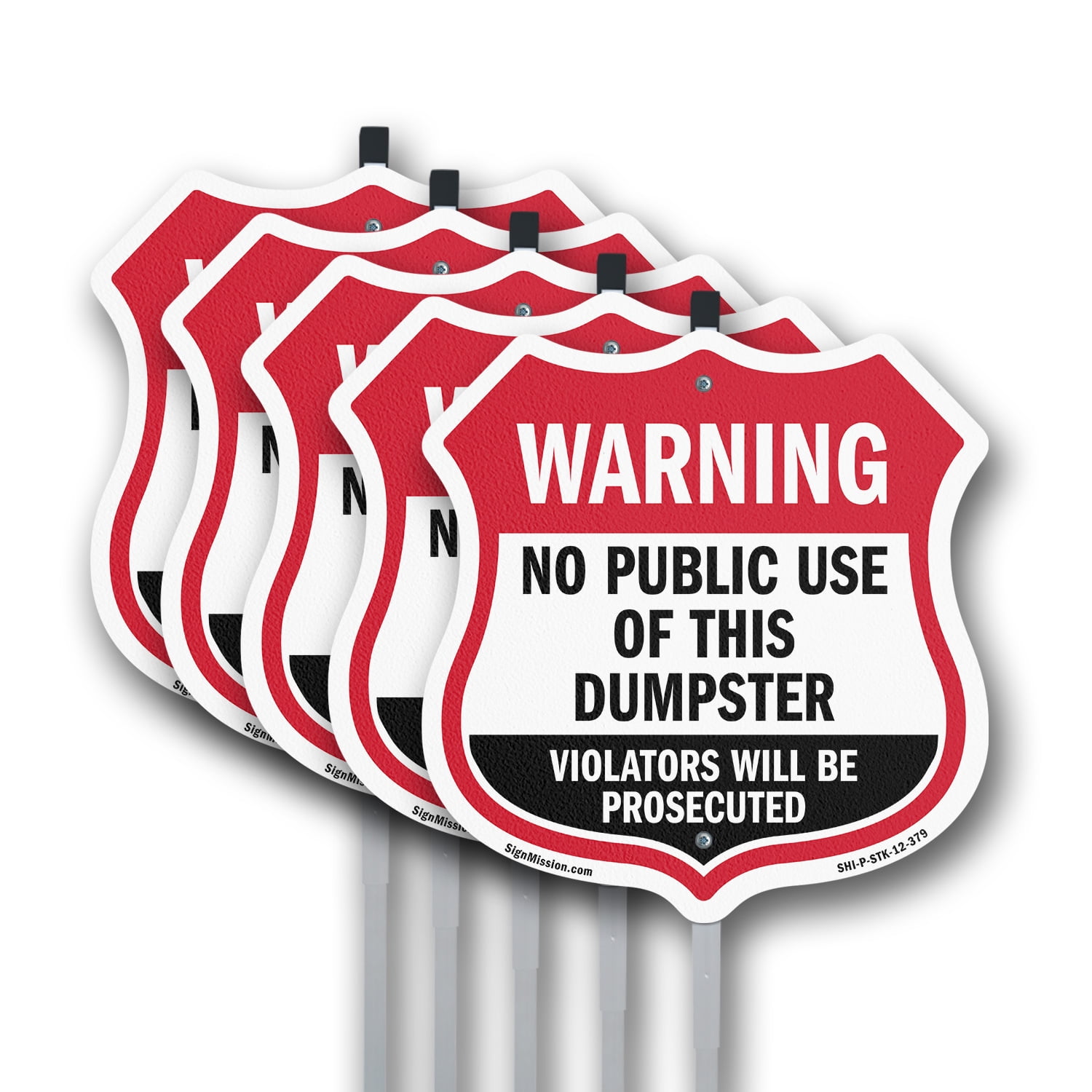 Dumpster Shield Sign Warning No Public Use Of This Dumpster Violators ...