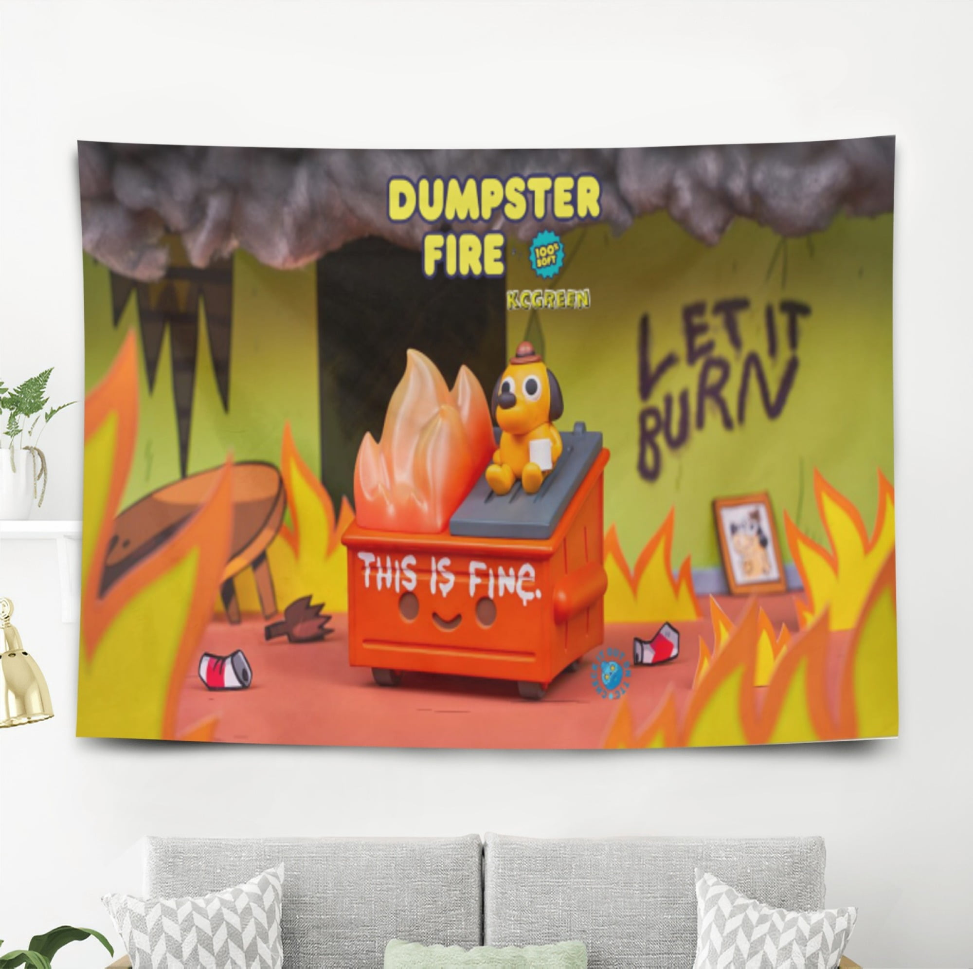 Dumpster fire Tapestry Gift Wall Hanging Backdrop for Room Bedroom ...