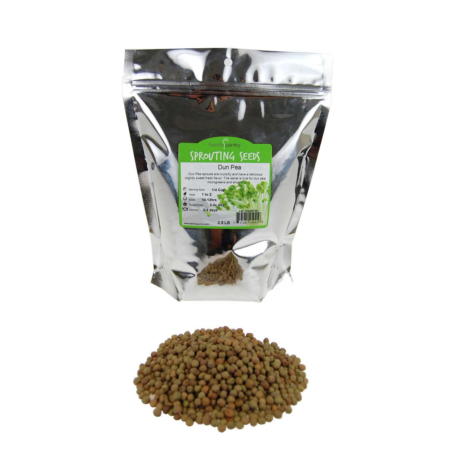 Dun Pea Sprouting Seeds - 2.5 Lbs - Dried Dun Peas - Edible Seeds ...