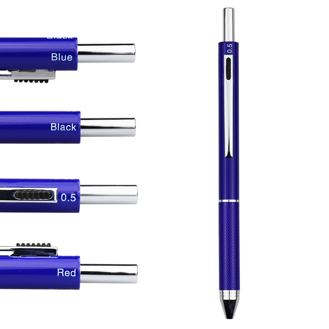 DunBong 4in1 Multicolor Pens,0.5mm Mechanical Pencil,Red,Blue and Black ...