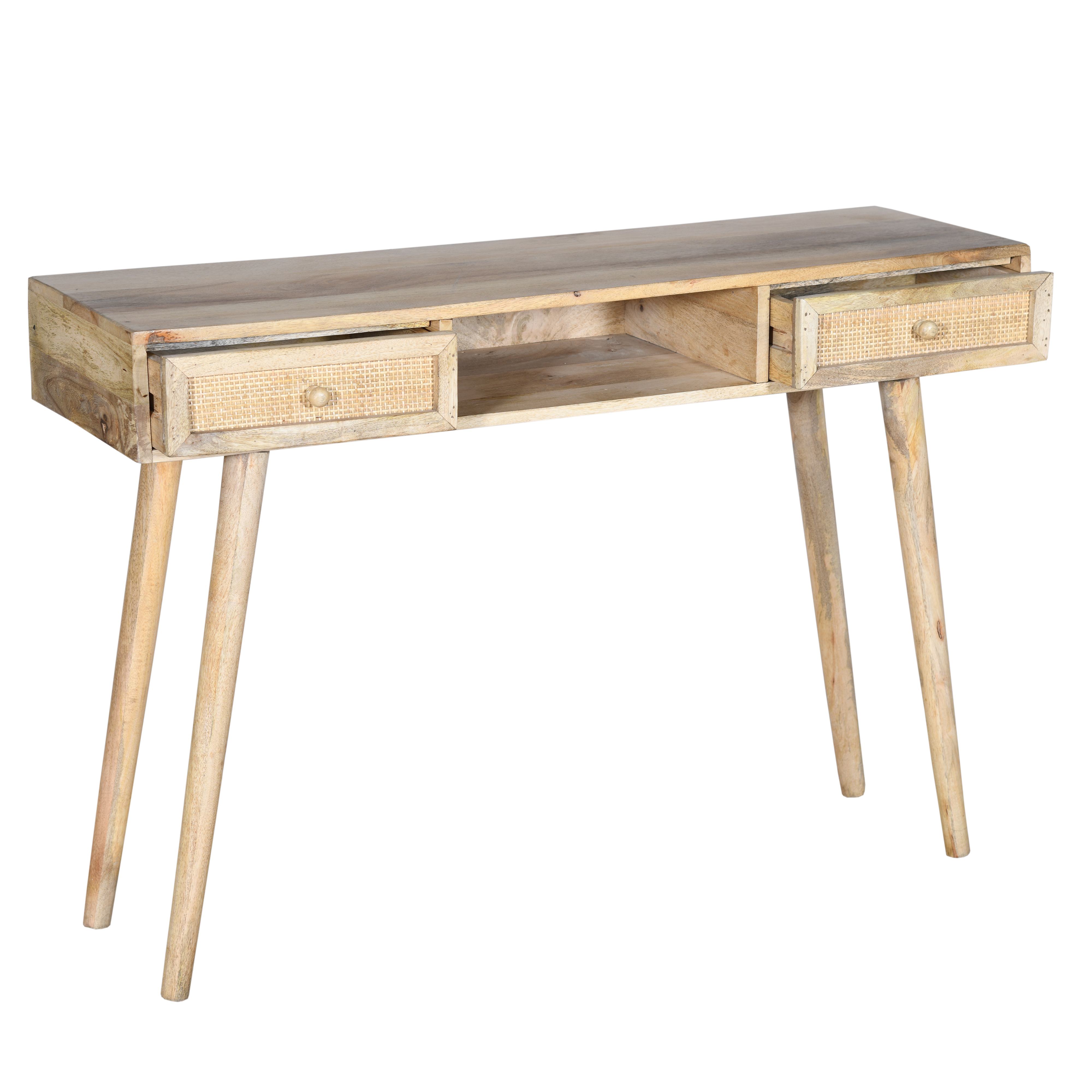 DunaWest 46 Inch Farmhouse 2 Drawer Wooden Home Office Desk with ...