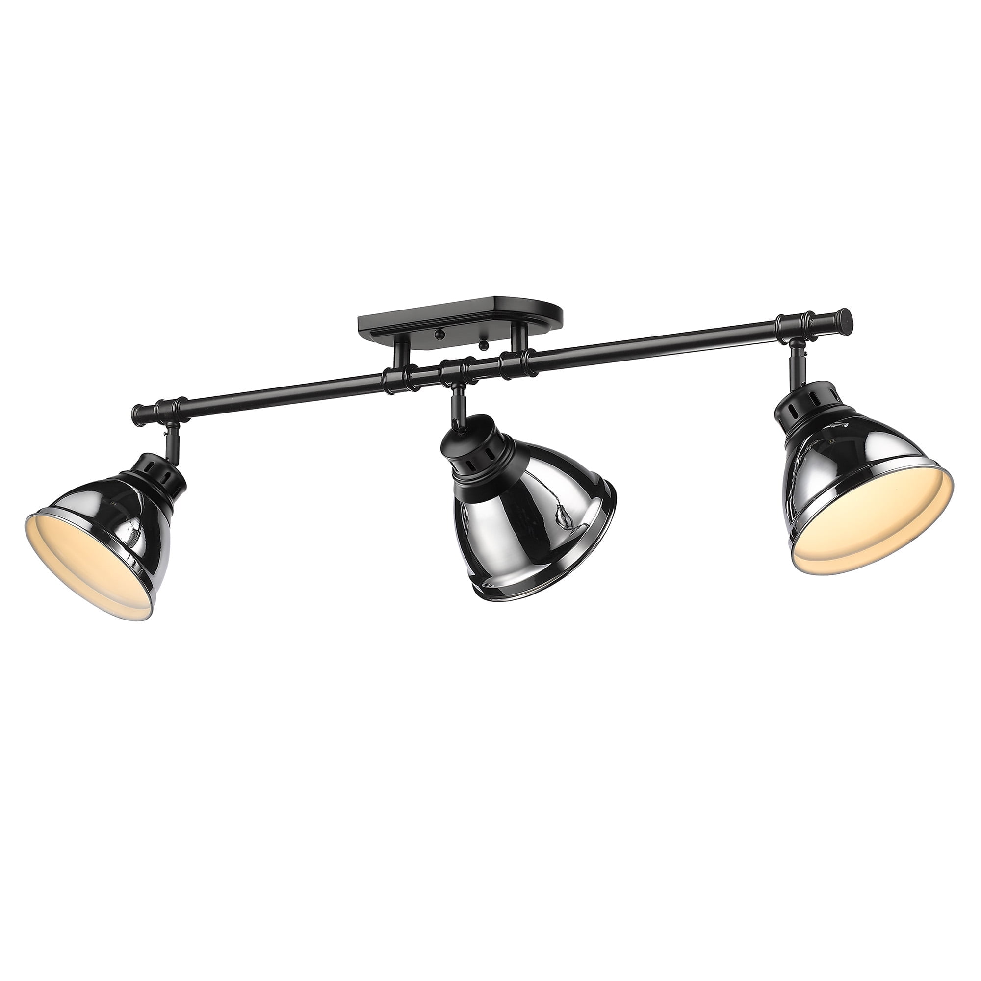 Duncan 3-Light Semi-Flush - Track Light in Matte Black with Chrome ...