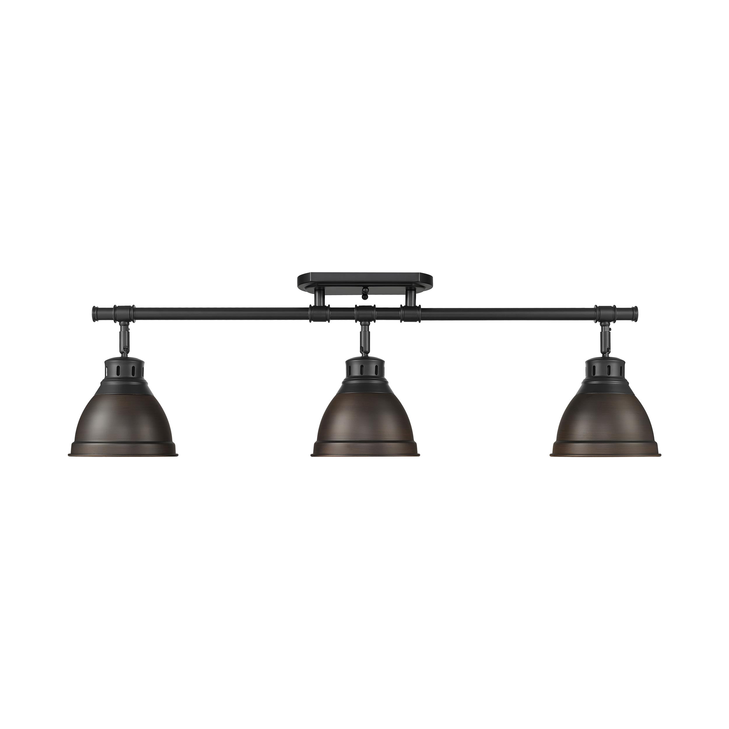 Duncan 3-Light Semi-Flush - Track Light in Matte Black with Rubbed ...