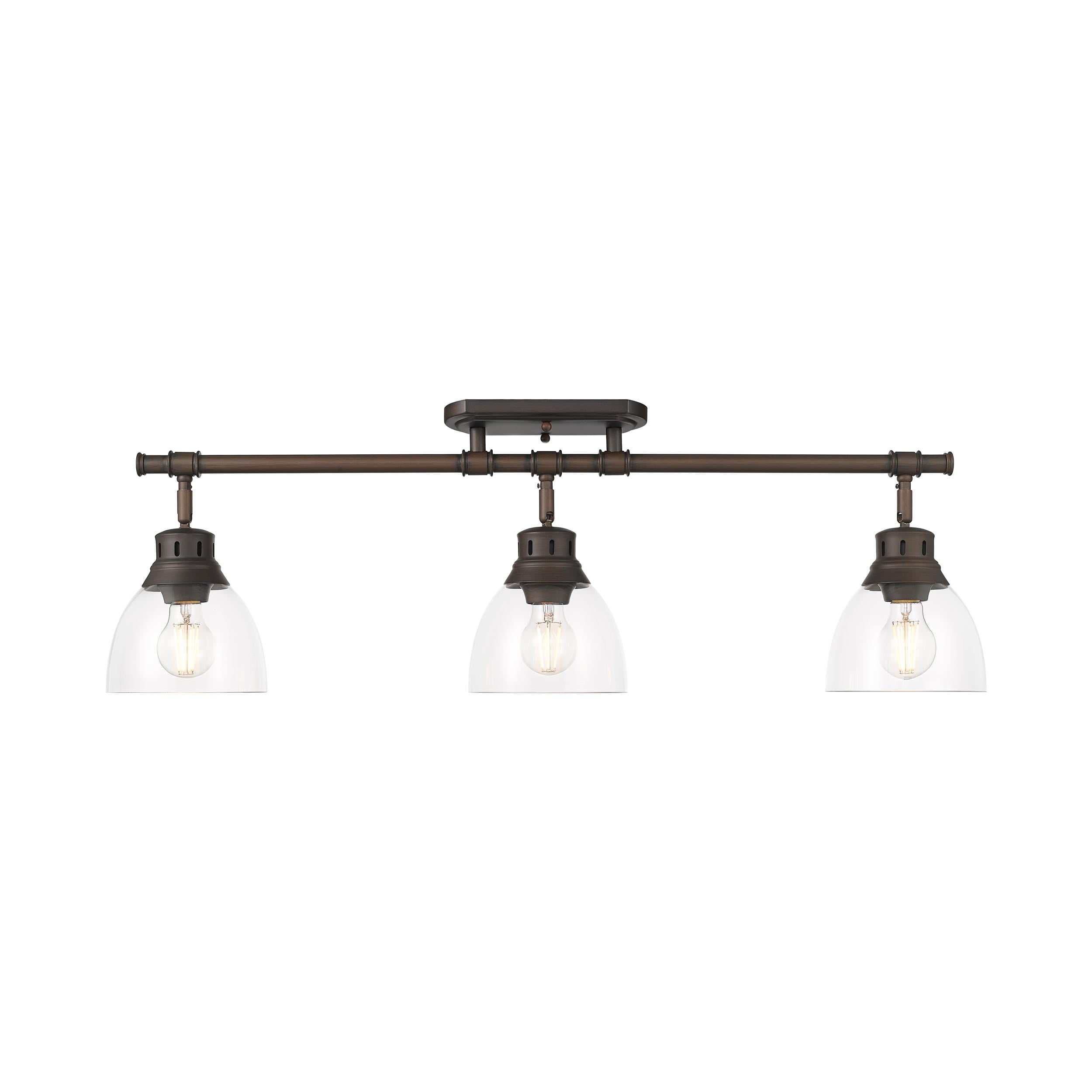 Duncan 3-Light Semi-Flush - Track Light in Rubbed Bronze with Clear ...