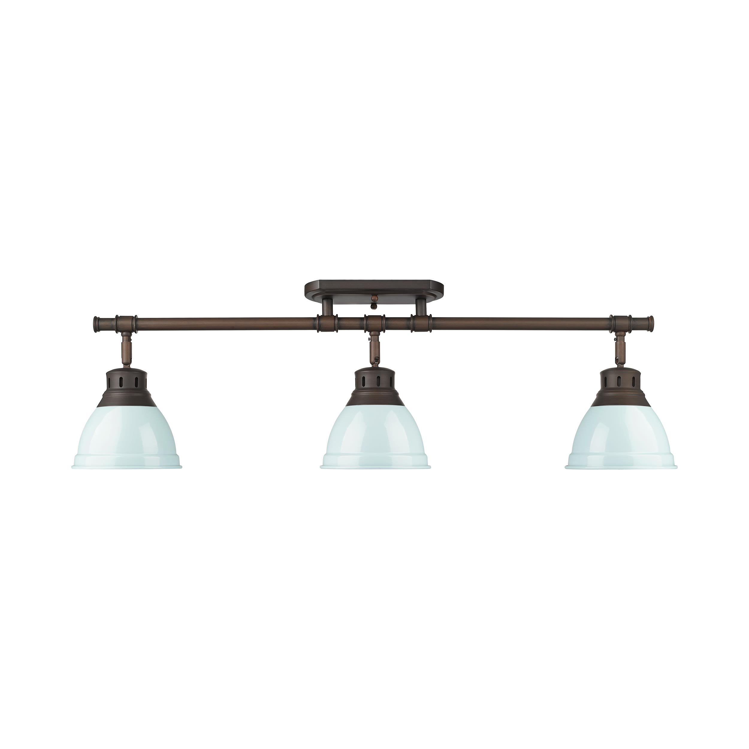 Duncan 3-Light Semi-Flush - Track Light in Rubbed Bronze with Seafoam ...