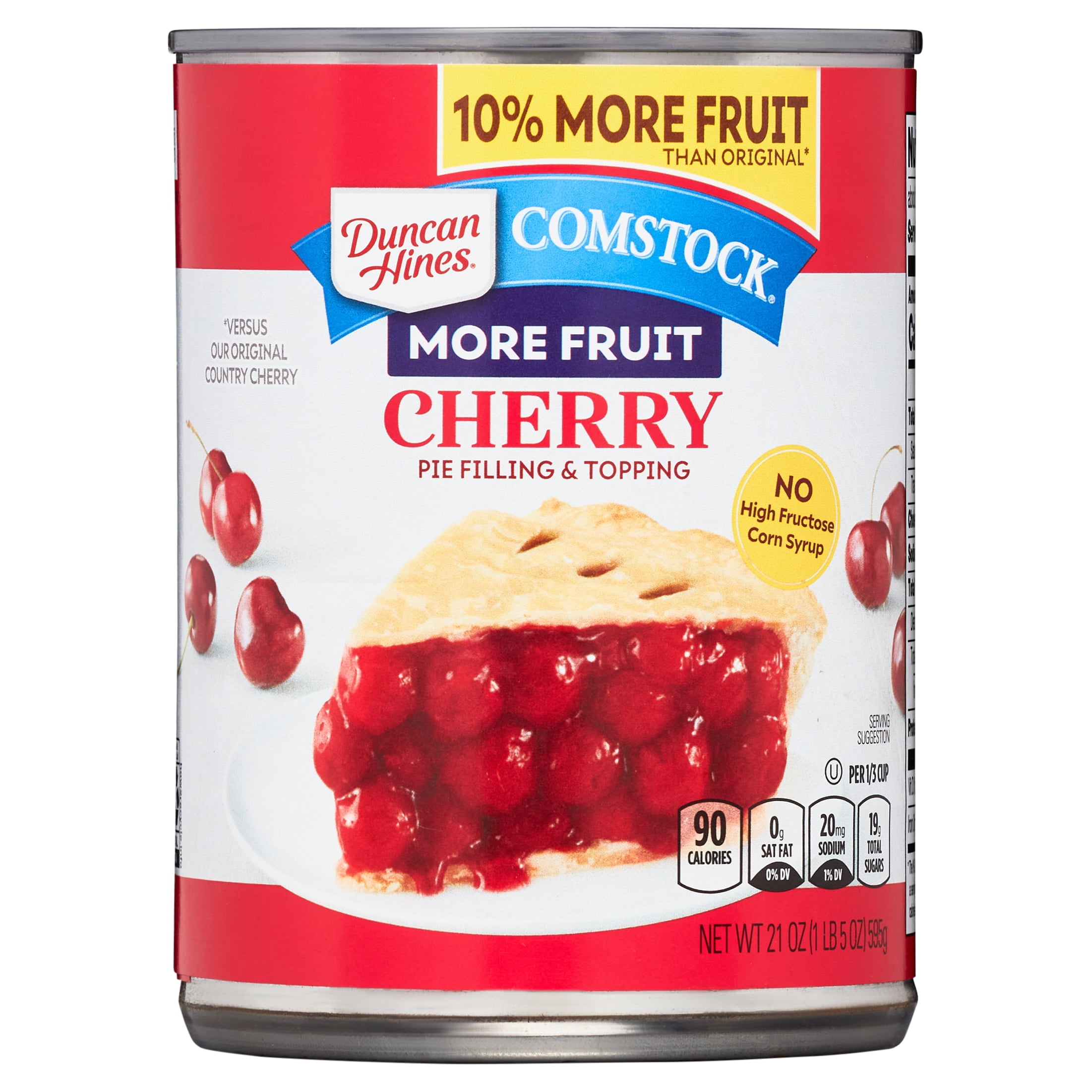 Duncan Hines Comstock More Fruit Cherry Pie Filling and Topping 21 oz ...