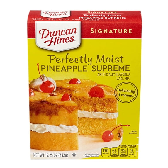 Duncan Hines, Cake Mix, Pineapple Supreme 15.25 oz, Moist Fruit Flavor ...