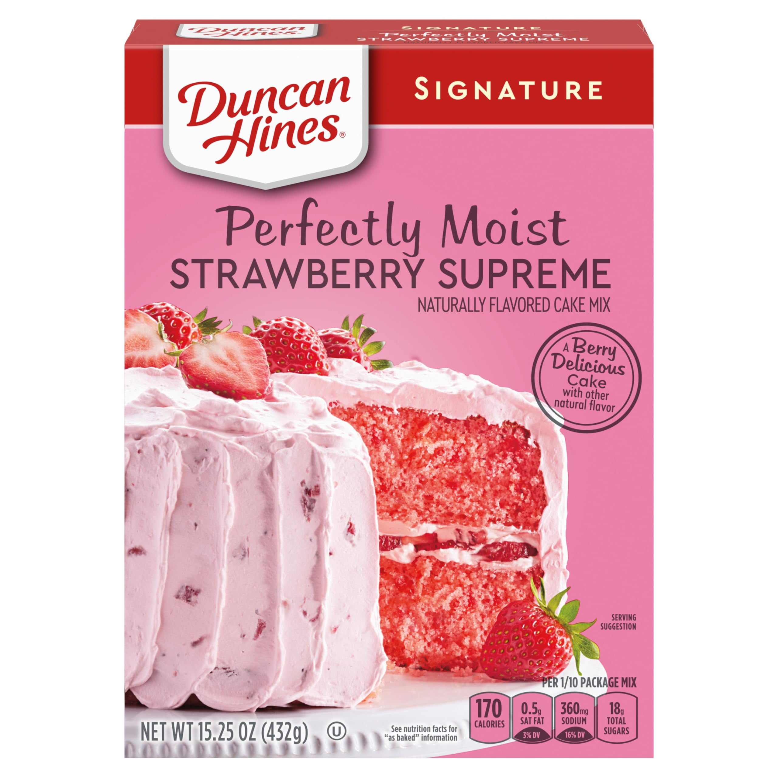 Duncan Hines Signature Perfectly Moist Strawberry Supreme Naturally ...