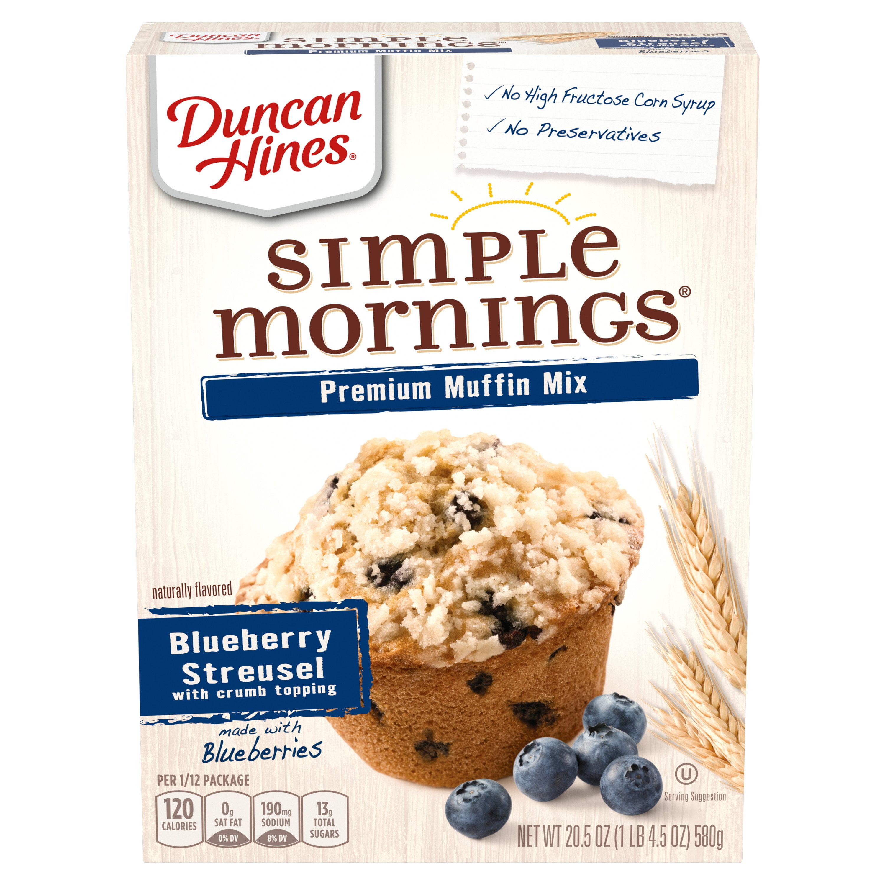 Pack Of 2 Duncan Hines Simple Mornings Blueberry Streusel Premium ...