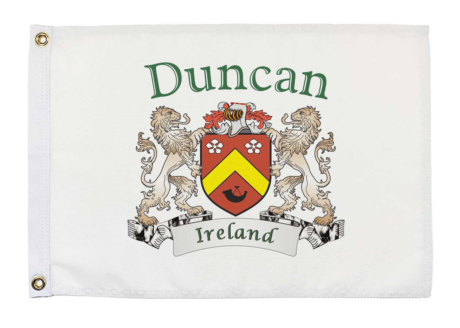 Duncan Irish Coat of Arms Small White Flag - 16"x10.5" inches - Walmart.com