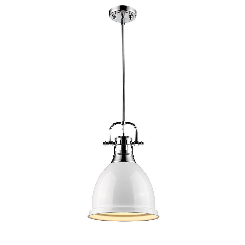 Yep by Golden Lighting Duncan 1-light 9in Rod Hung Pendant in Chrome ...